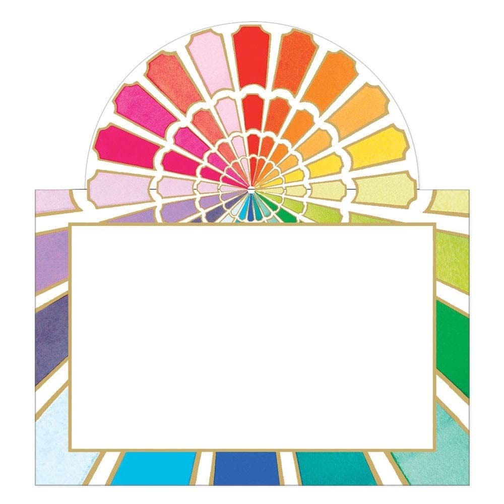 Caspari Color Wheel Die-Cut Place Cards, 40 Count