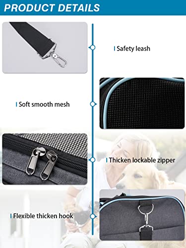 Cat Carrier, WHDPETS Large Pet Carrier with Wheels, Expandable Soft-Sided Cat Collapsible Carrier with 2 Large Extensions for Cats, Puppy and Small Animals