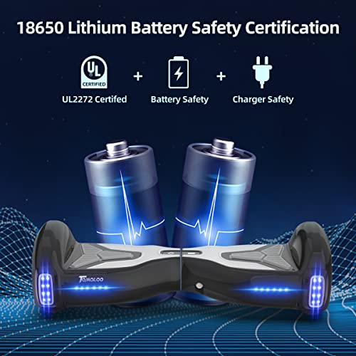 TOMOLOO Hoverboard, 6.5" Two-Wheel Self Balancing Scooters with LED Rhythm Lights and Bluetooth Speaker for Beginners(Children and Adults)