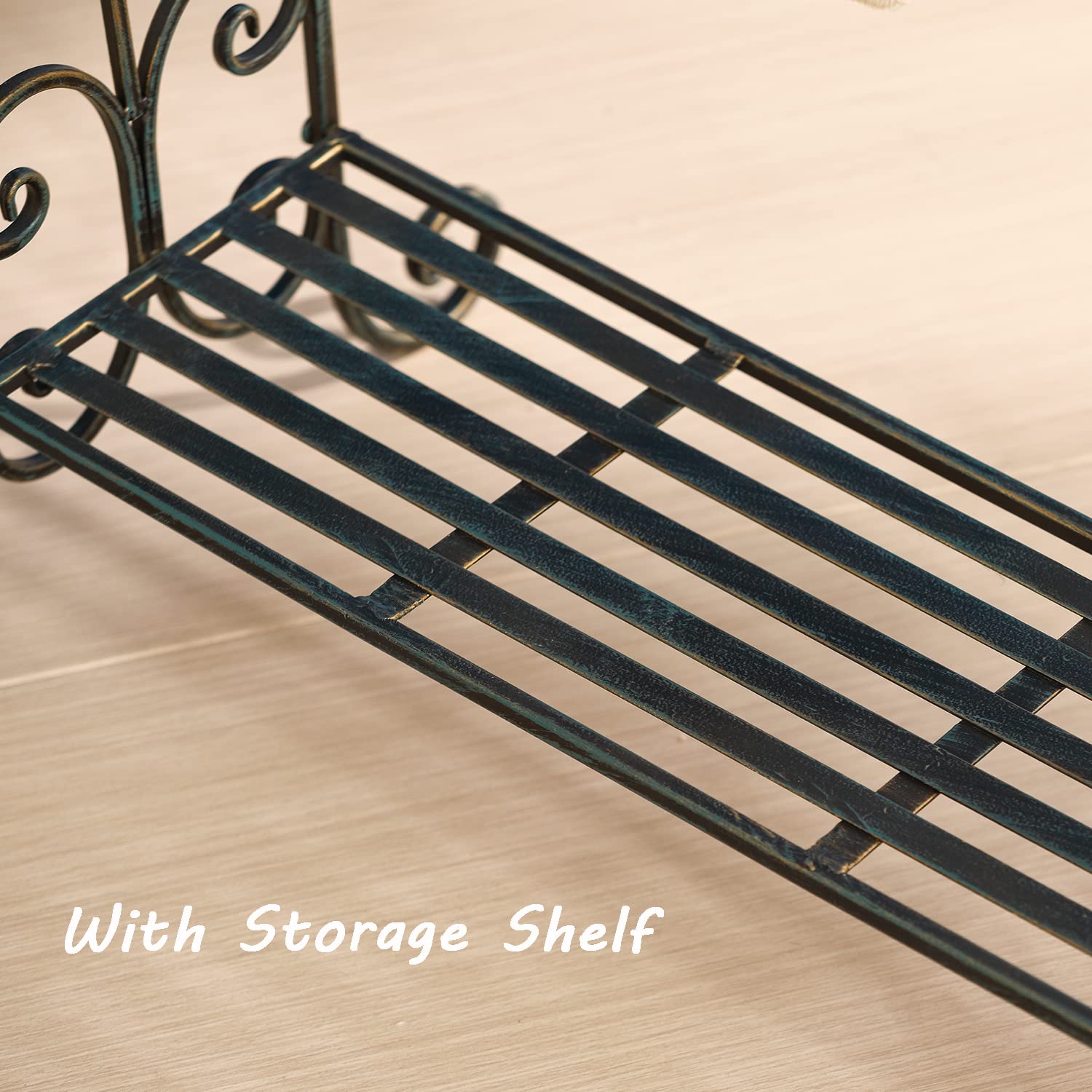 Standing Towel Rack for Bathroom,3-Tier Floor Freestanding Towel Racks with Storage Shelf,Antique Towel Holder Stand-21.75”×13”×38”