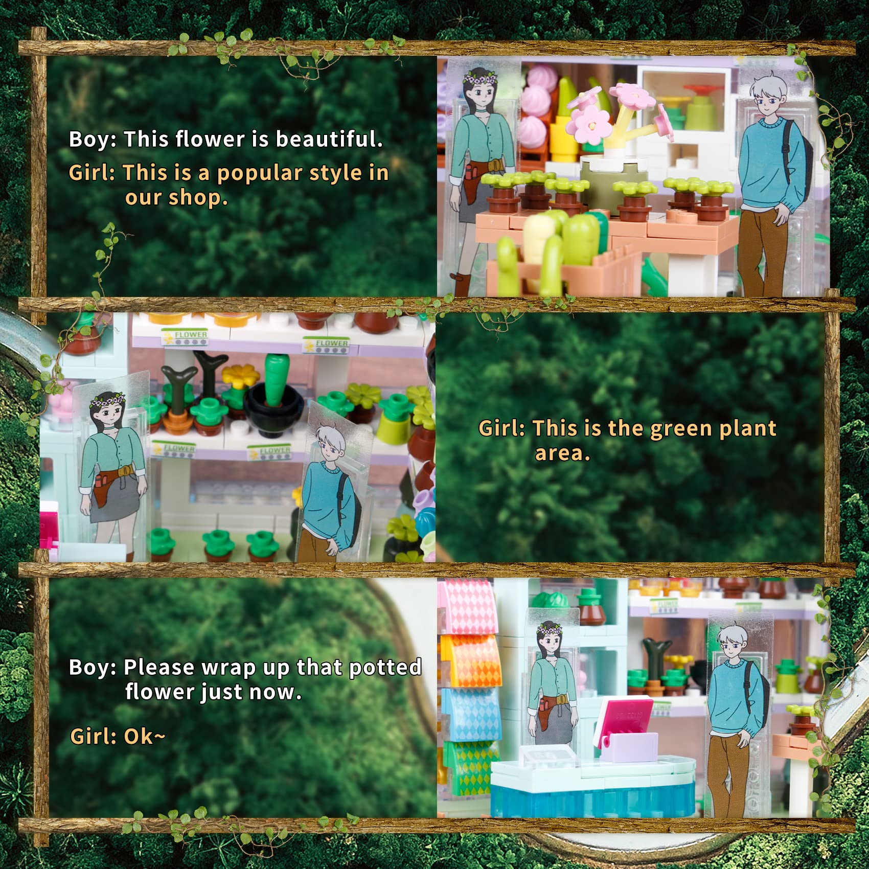 600PCS Flower House Building Blocks,Creative Ideals Floweres Shop Building Blocks, Best Choice for 6+ Boys, Girls or Adults