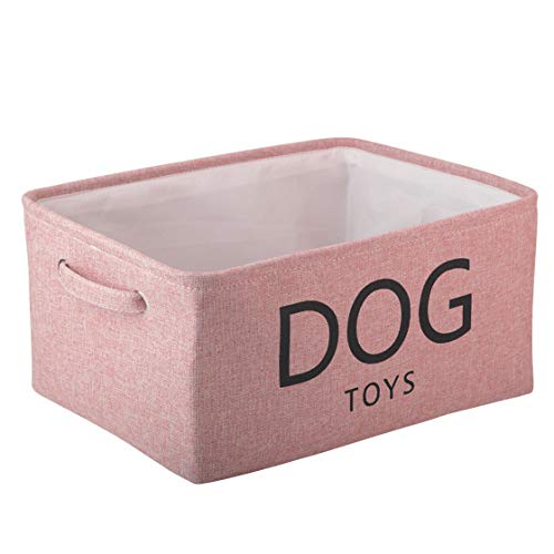 Morezi Canvas Storage Basket Bin Chest Organizer - Perfect for Organizing Toy Storage, Baby Toys, Kids Toys, Dog Toys, Baby Clothing, Children Books, Gift Baskets - Pink