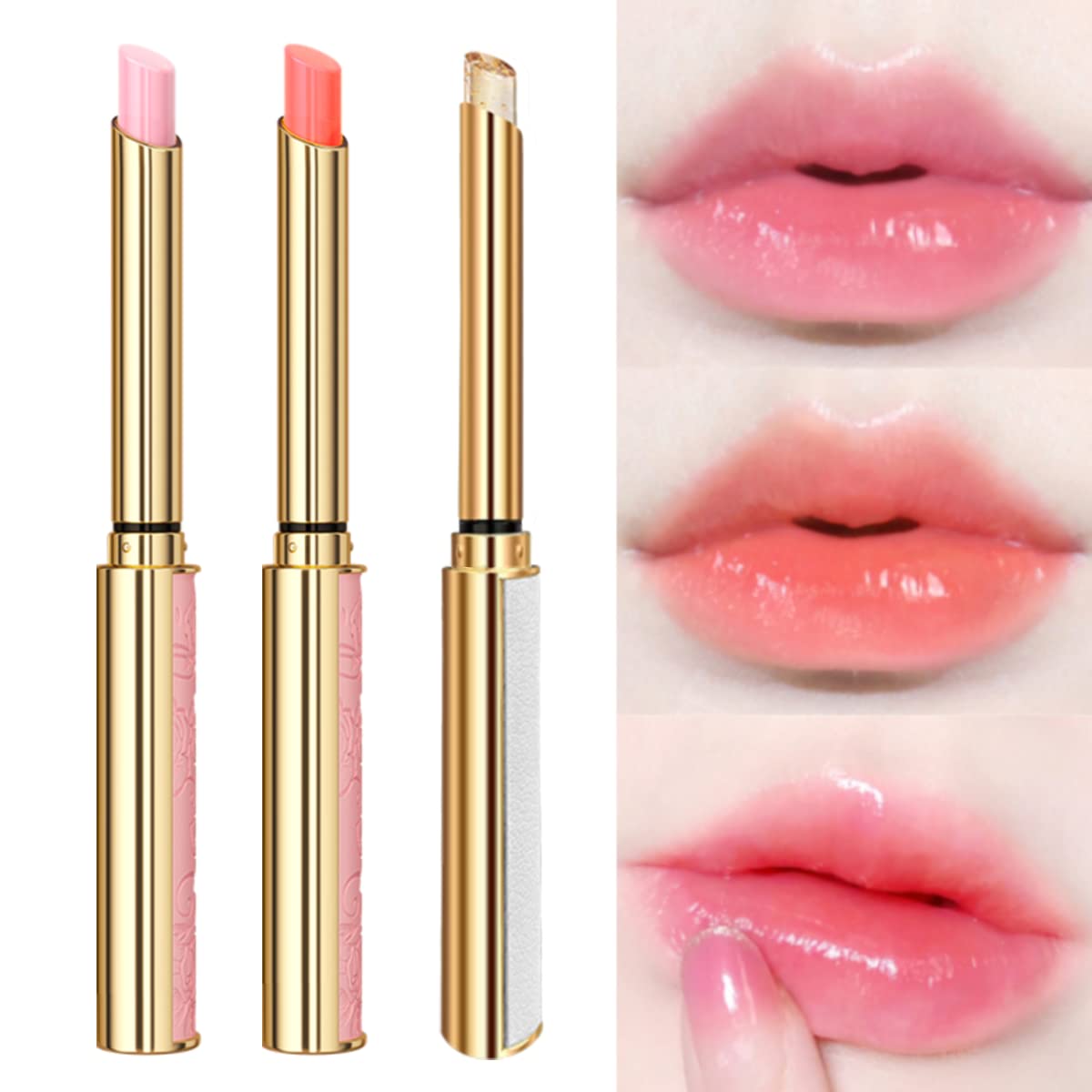 3 Pieces Color Changing Lip Balm Set, Magic Color Change Lipstick, PH Lip Balm Moisturizing Lipsticks for Women and Girls (Set A)