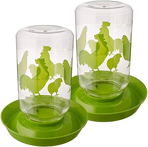 Lixit Reversible Waterers and Feeders for Chickens and Wild Birds (128 Ounce (Pack of 2))