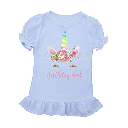 Kate's Craft Store Blank Sublimation Tee T-Shirt for Girls, Toddlers, Baby. 100% Polyester. Boutique Ruffle Hem, Ruffle Sleeves. 2 Pack. (6T) White