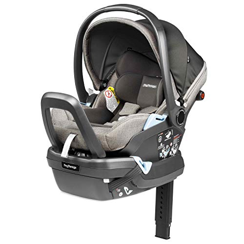 Peg Perego Primo Viaggio 4-35 Lounge - Reclining Rear Facing Infant Car Seat - Includes Base with Load Leg & Anti-Rebound Bar - for Babies 4 to 35 lbs - Made in Italy - City Grey (Grey)
