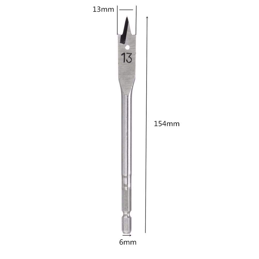 hwangli 6-40mm Flat Wood Drill Bits Carbon Steel Spade Hex Shank Cutter Carpenter Tool 18mm