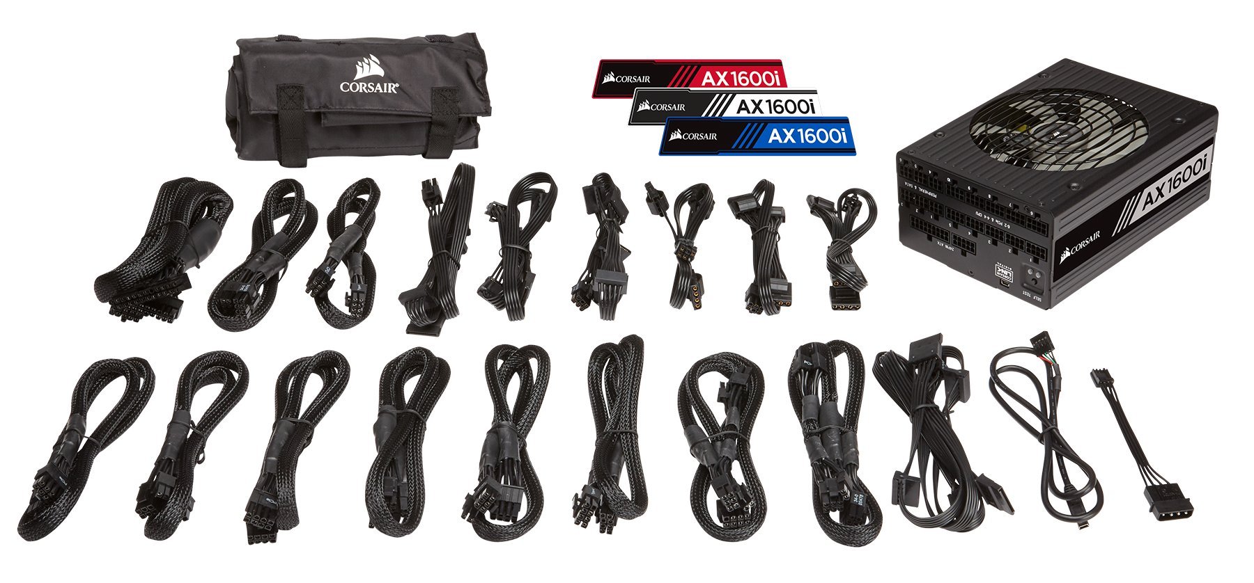 Corsair AXi Series, AX1600i, 1600 Watt, 80+ Titanium Certified, Fully Modular - Digital Power Supply (CP-9020087-NA)