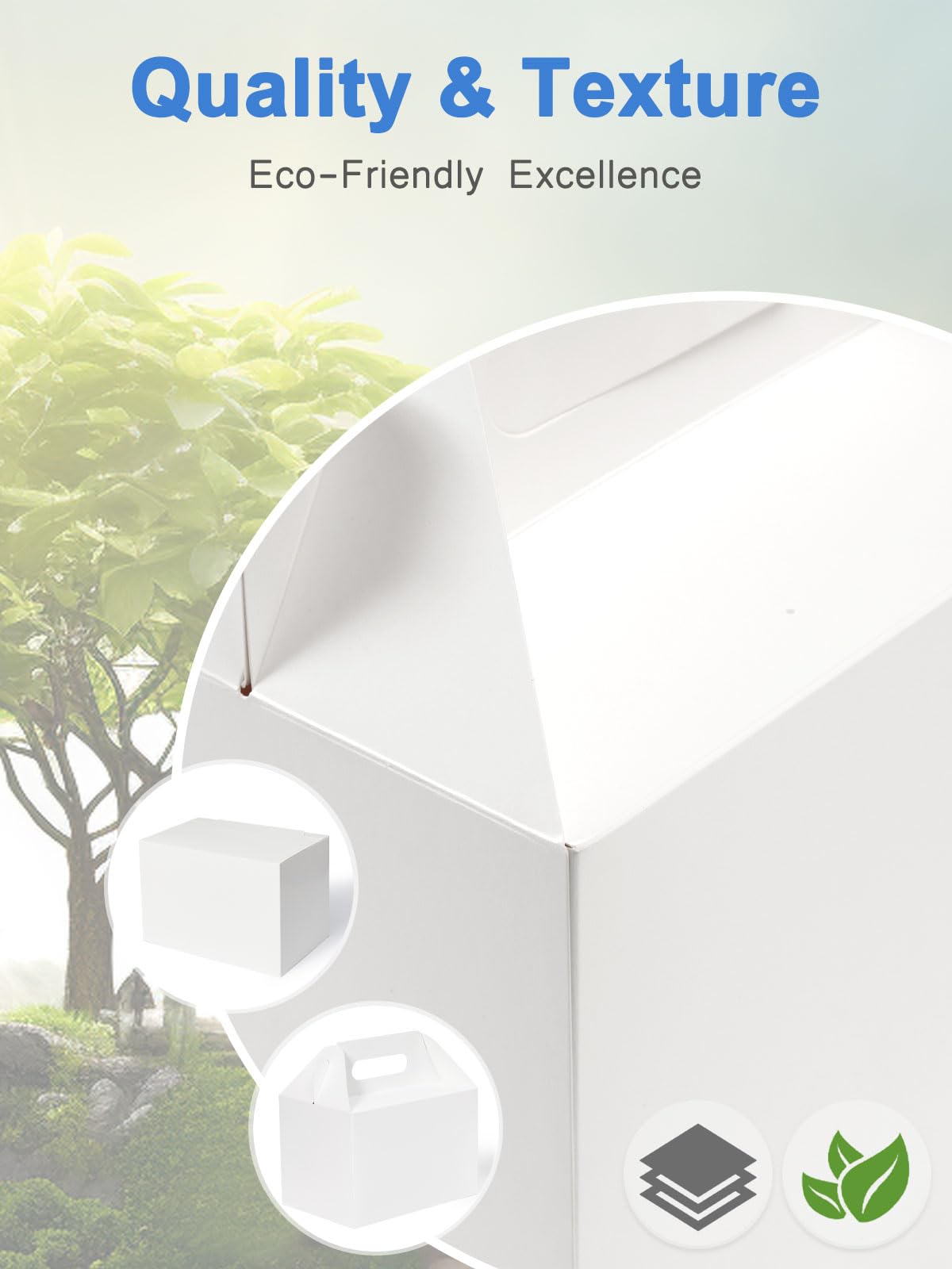 S9BAI15 Shallive 15 Pack Large Treat Boxes White - 9 x 6 x 6 inches Gable Gift Boxes with Handle Cardboard Lunch Boxes Recycled Paper Take Out Boxes Welcome Boxes For Wedding Baby Shower Birthday