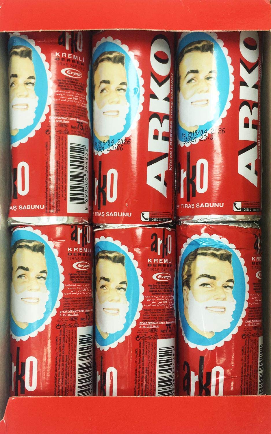 Arko Shaving Cream Soap Stick - 12 Pieces by EVYAP