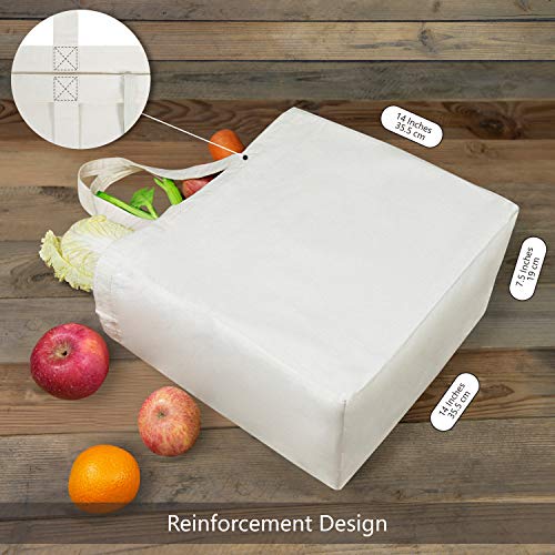 TOPDesign 6-Pack Reusable Grocery Shopping totes, Foldable Canvas Bags