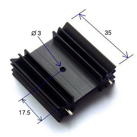 Electronics-Salon 4X TO-220 Heatsink, Small Power Aluminum Heat-Sink, SKU: HS-001-4