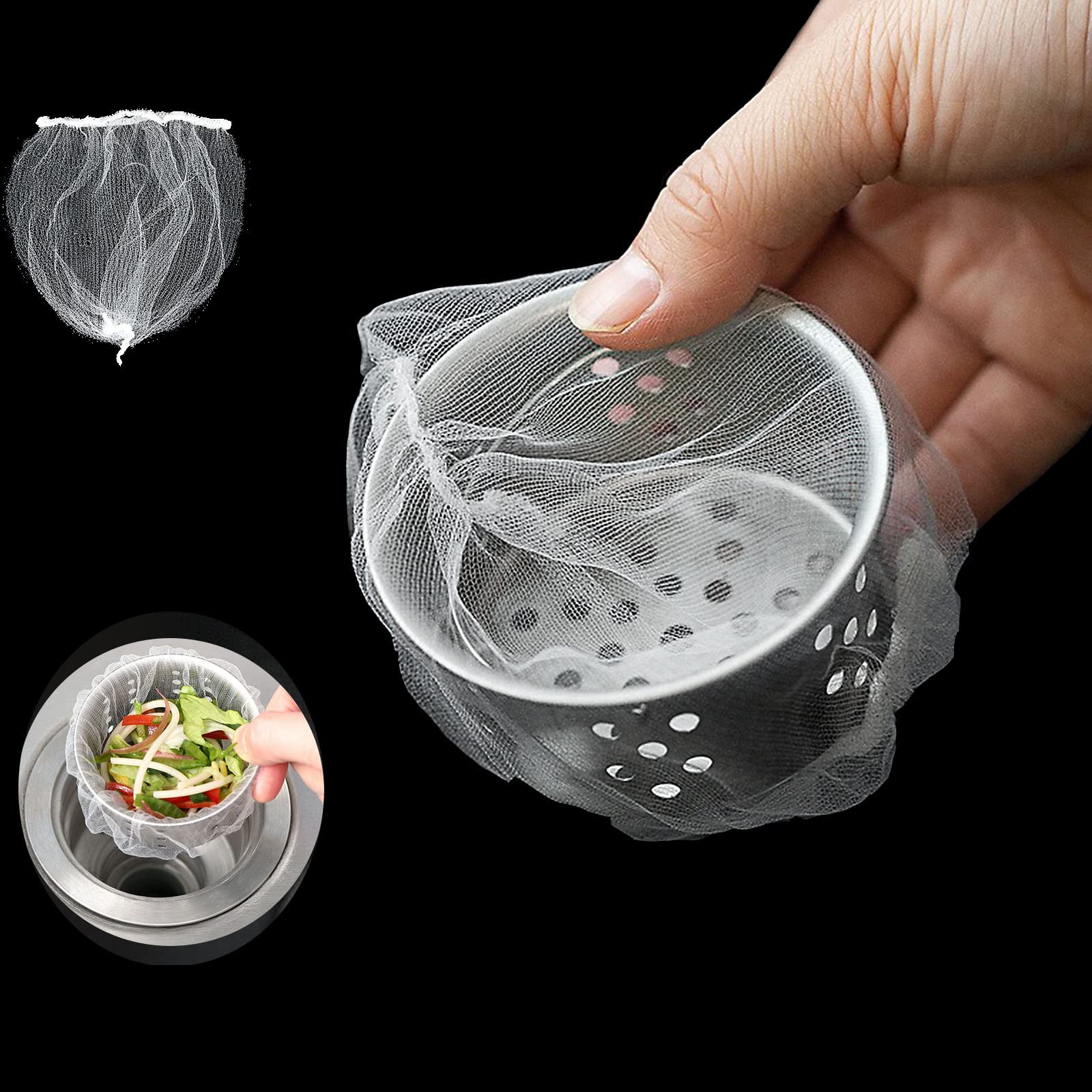 800PCS Disposable Mesh Sink Strainer Bags,Kitchen Sink Strainer Mesh Bag,Sink Net Sink Net Strainer for Kitchen and Bathroom Washbasin Sink Drain