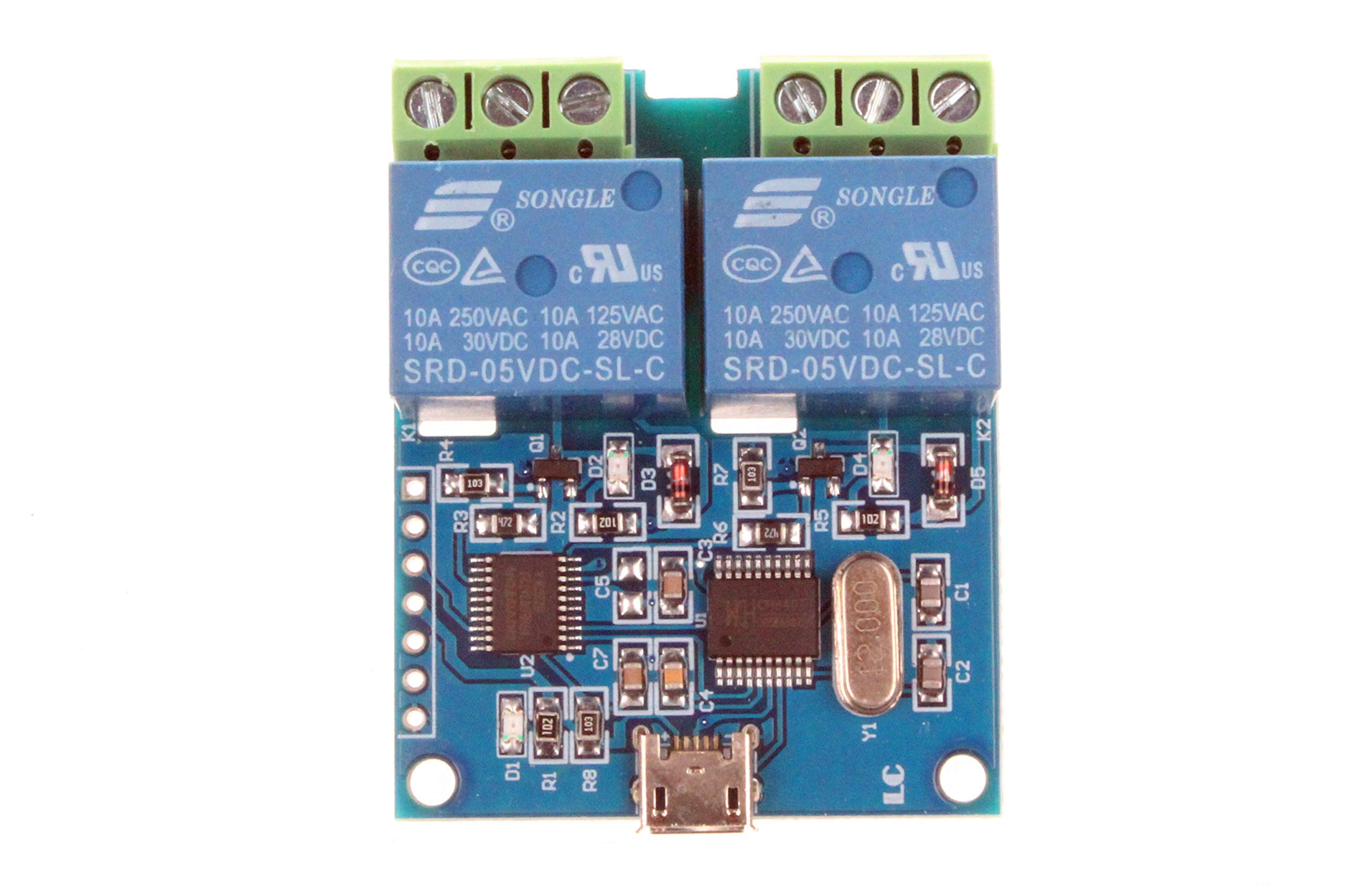 NOYITO 2-Channel Micro USB Relay Module USB Smart Control Switch USB Intelligent Control Switch (2-Channel Micro USB)