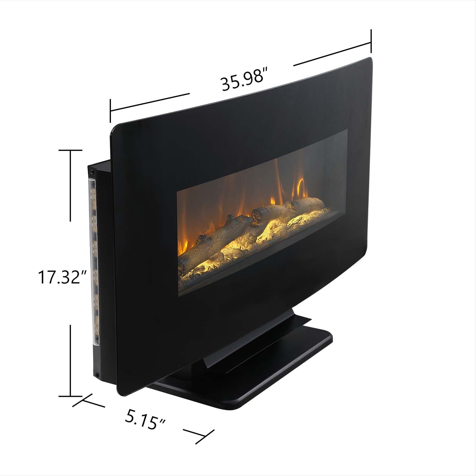 36" Electric Fireplace w/Remote Control, 2 in 1 Wall-Mounted/Freestanding Fireplace Heater w/Timer, Remote Control, Adjustable Flame Color for Bedroom Living Room
