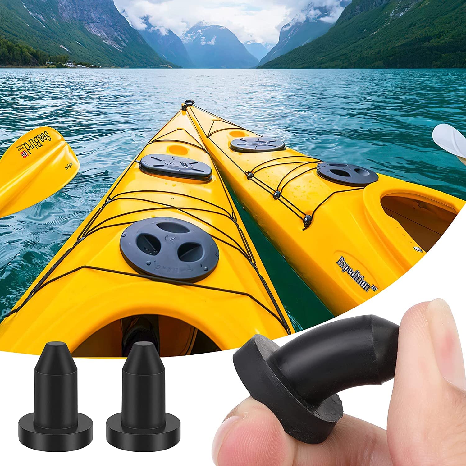 4 Pack 1/2" Kayak Drain Plug Push in Compatible with Sundolphin Pelican Kayaks Pond Prowler 4985616 Aruba 8 SS, Aruba 10, Bali 8, Excursion 10