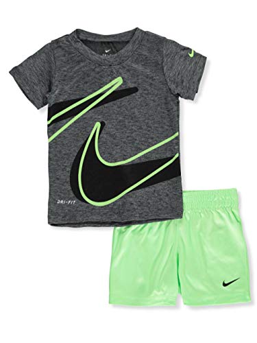 Nike Baby Boys' 2-Piece Shorts Set Outfit - Lime Blast, 18 Months