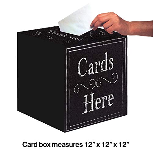 Creative Converting Chalkboard Card Box, 12" x 12", Black