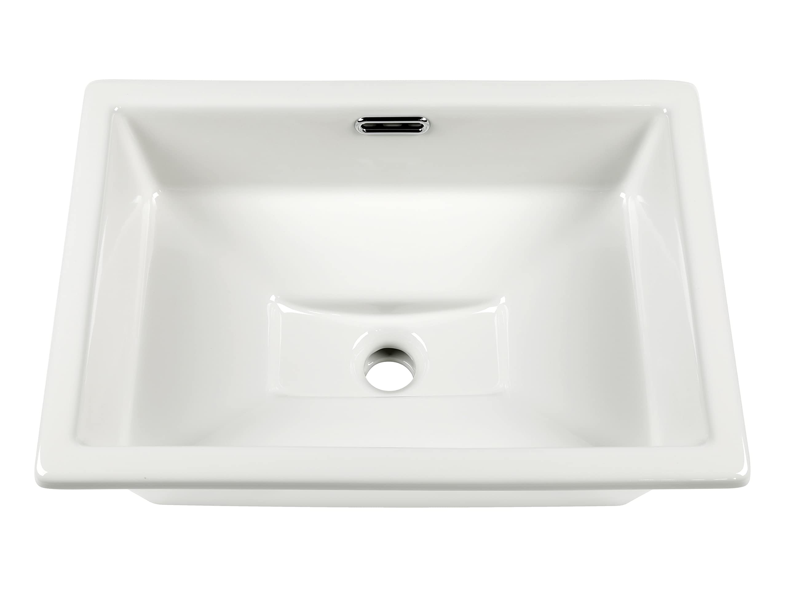 AMASHEN 20.5" x 14.4" Self-rimming Bathroom Sink Undermount or Drop-in Ceramic Vanity Basin with Overflow