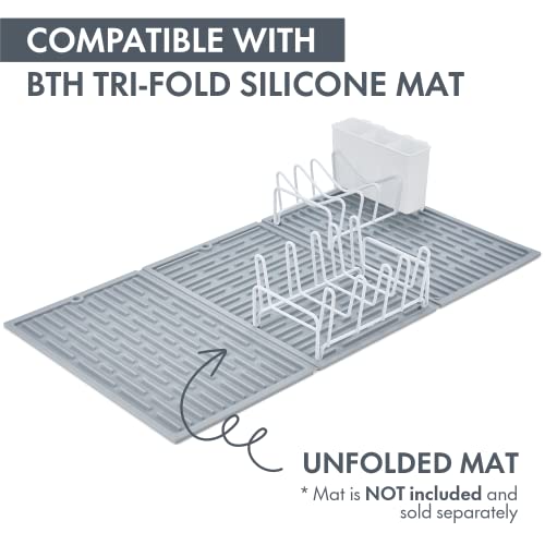 Better Things Home BTH Dish Racks Set - 2 Dish Racks & 1 Removable Cutlery Holder - Compatible with BTH Tri-fold Silicone Drying Mat