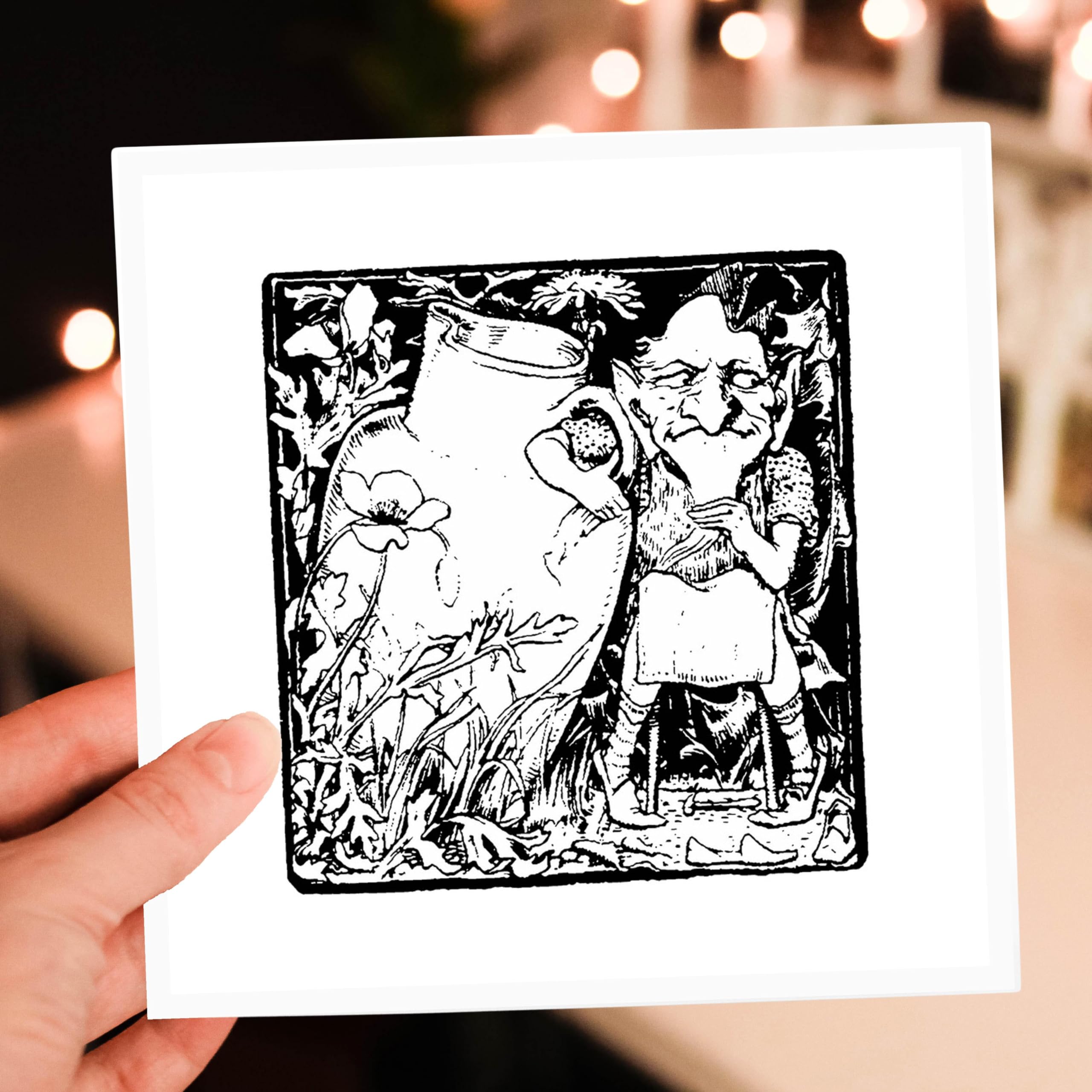 3dRose Greeting Card - When Leprechauns Go Bad A Surly Drunken Clurichaun - Vector Art - St Patricks Day Ireland