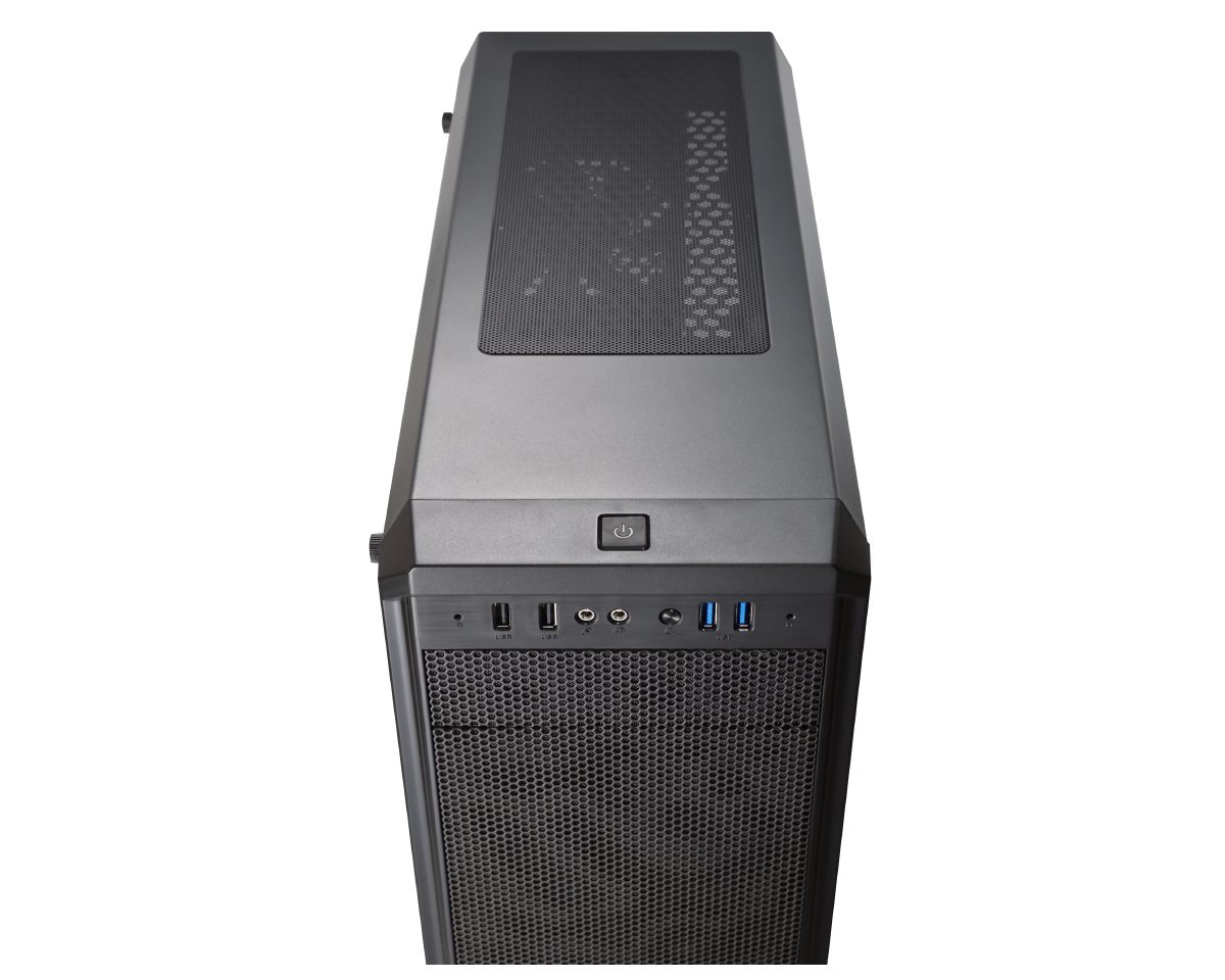 Cougar MX330-G MX330 Mid Tower Case with Full Tempered Glass Window and USB 3.0 , black