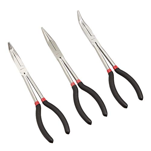 Amazon Basics 3-Piece Long Reach Pliers Set, Black