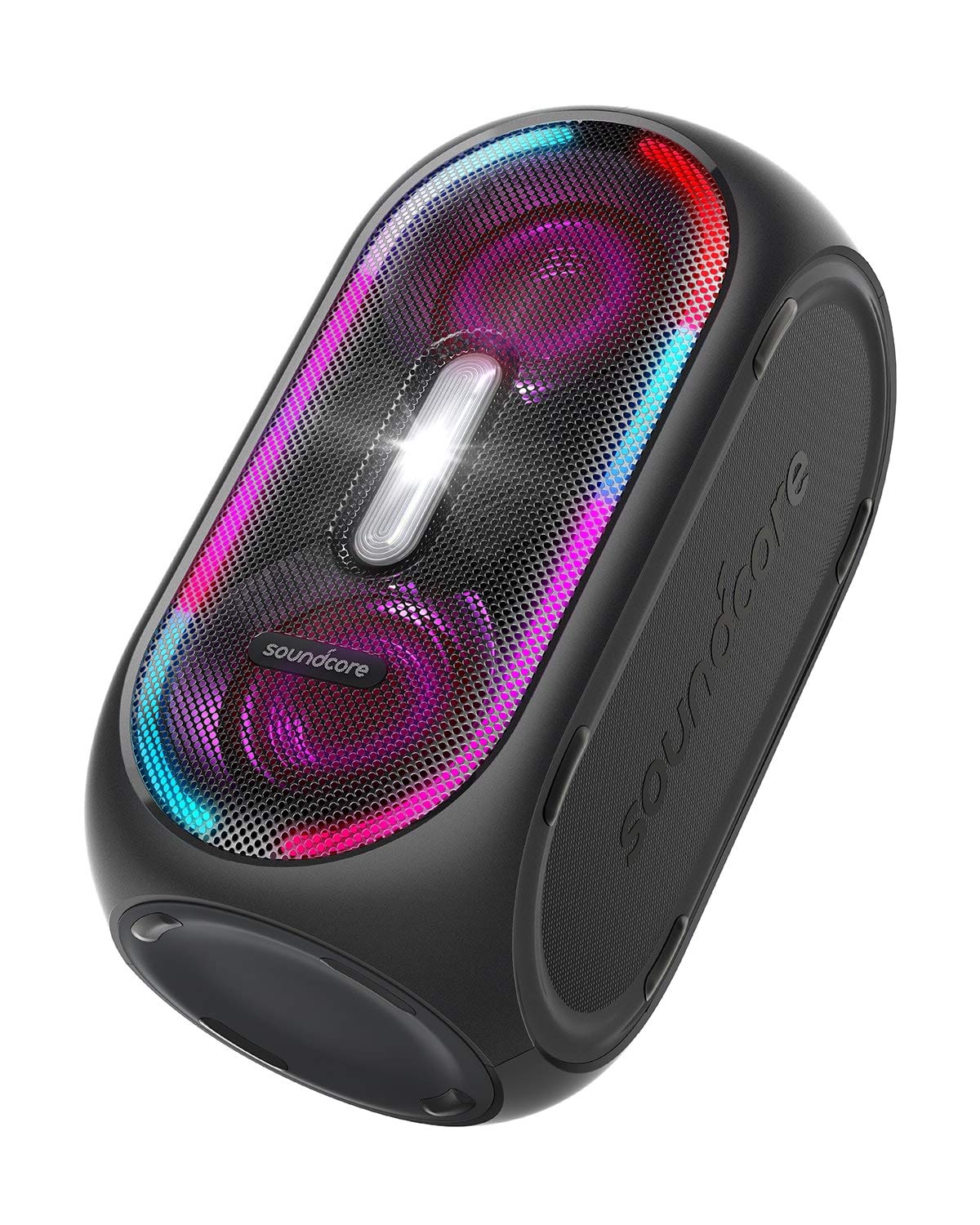 Anker Soundcore Rave Portable Speaker with 107dB Sound, Light Show, 24 Hour Playtime, PowerIQ, BassUp Technology, Water Resistant, Speaker with Microphone Input for Karaoke, BBQ, Outdoor