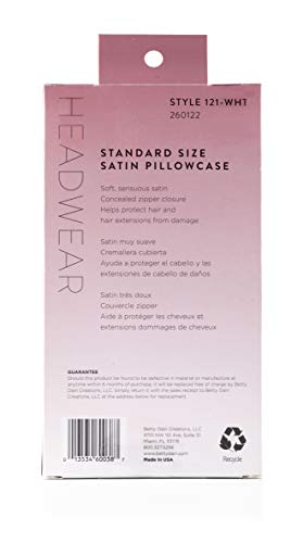 Betty Dain Satin Pillowcase, White, 0.21-Pound