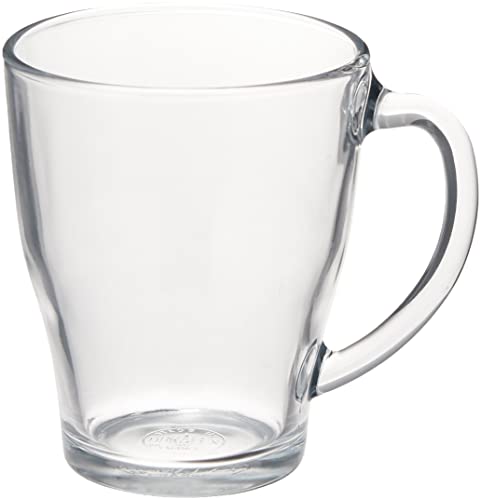 Duralex Made In France Cosy Glass Mug (Set of 6), 12.37 oz, Clear