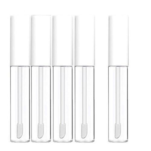 KEAIYYJ Empty Lip Gloss Tubes with Wand Cuticle Oil Dispenser Refillable Cosmetic Containers Bottles White 10 ml 5 Pack