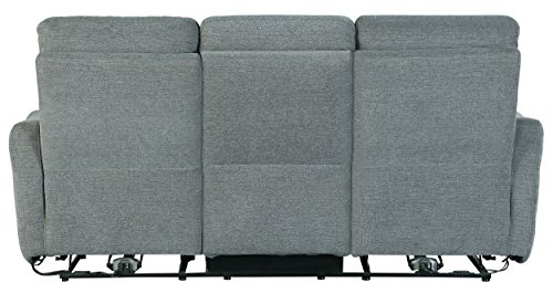 Homelegance Edition 78" Fabric Power Double Lay-Flat Reclining Sofa, Dove