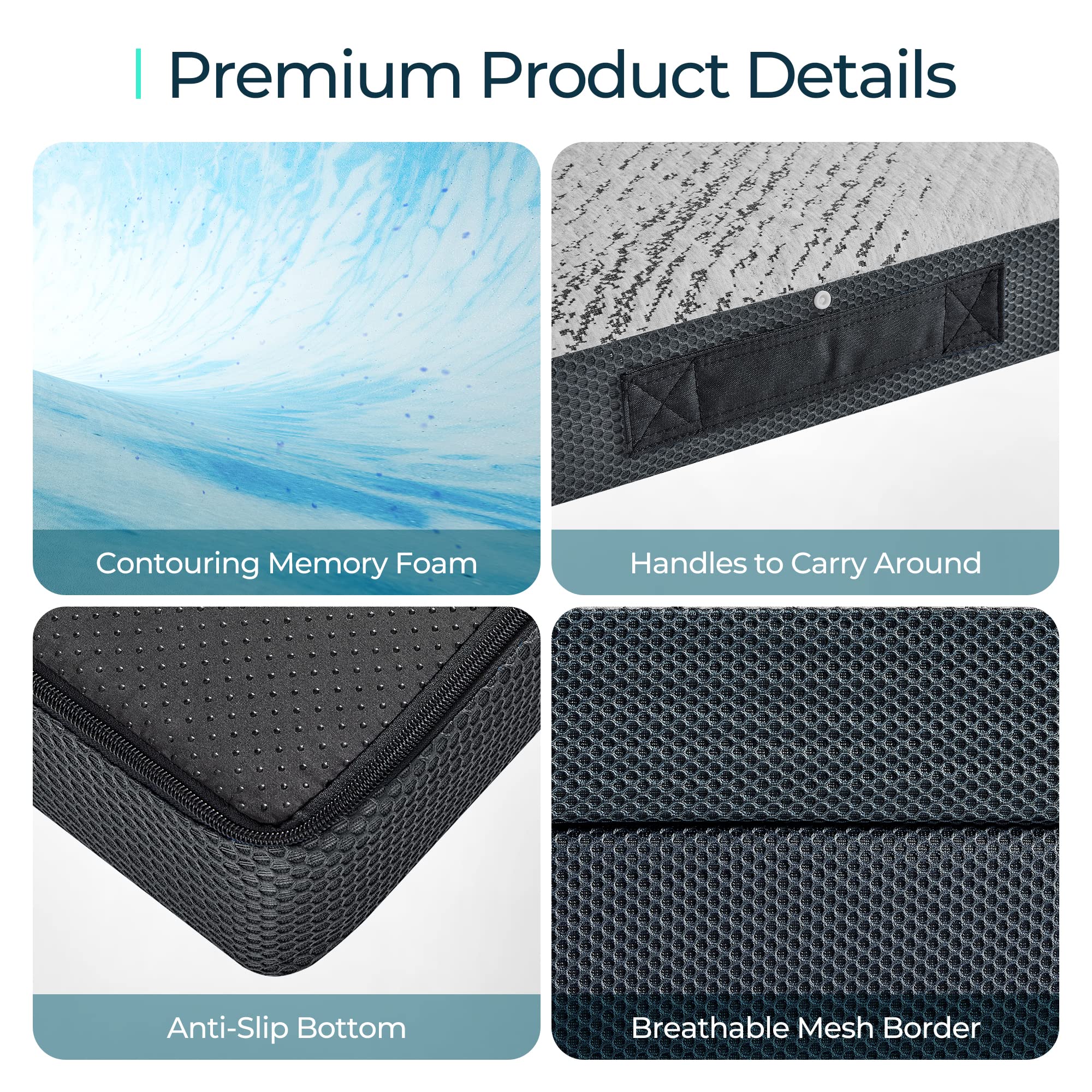 LINSY LIVING Twin XL Folding Mattress, 4 Inch Trifold Mattress with Soft Cover, Memory Foam Mattess, Foldable, Portable, Remoable&Washable Cover, Easy Storage, Twin XL Siz, 80" * 38", Grey
