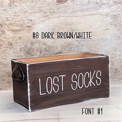 Lost Socks Basket - Farmhouse Laundry Room Decor - Lost Sock Wood Crate - Laundry Room Storage and Organization