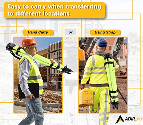 AdirPro High Visibility Universal Survey Tripod β Aluminum Laser Level Tripod β Transit Level Tripod - Quick Clamp - Heavy Duty Contractor Tripod 5/8β x 11β Thread (Green)