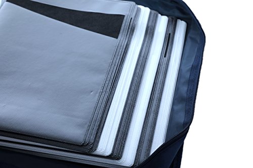 DVD CD Storage Case with Extra Wide Title Cover Pages for Blu Ray Movie Music Audio Media Disk (Portable Carrying Binder Holder Wallet Album Home Organizer)- Blue, 192 Disk Units, 96 Booklet Pockets