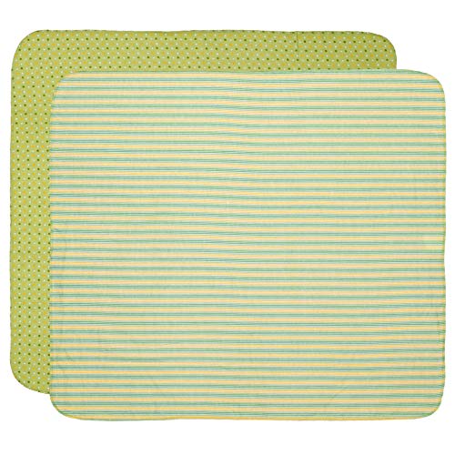 Cuddles & Cribs Baby Receiving Blankets – 100% Cotton Flannel Receiving Blankets - Yellow Stripe & Spots - Pack of 2-30 x 30 Inch