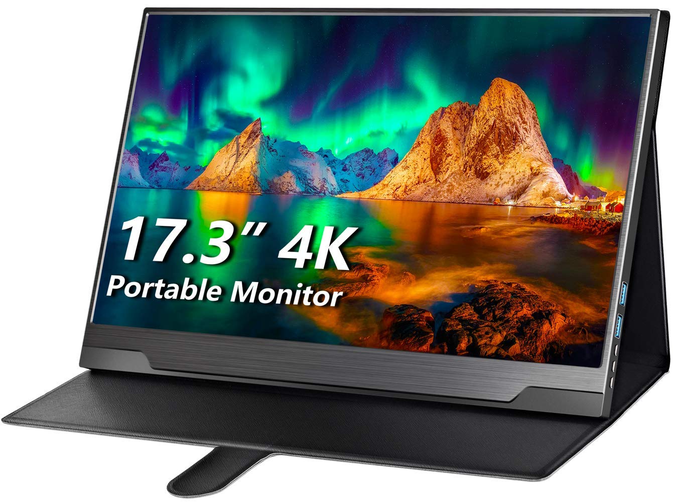 Portable Monitor 4K - 17.3 Inch UHD FreeSync HDR IPS 100% Adobe RGB 3840x2160 Lightweight Computer Display with Type-C Mini DP HDMI for Xbox PS4 Switch Laptop PC Phone Mac, with Smart Case (Renewed)