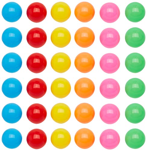 Amazon Basics BPA Free Crush-Proof Plastic Ball, Pit Balls with Storage Bag, for Toddlers Kids 12+ Months Play, Pack of 1000 Balls, 6 Bright Colors