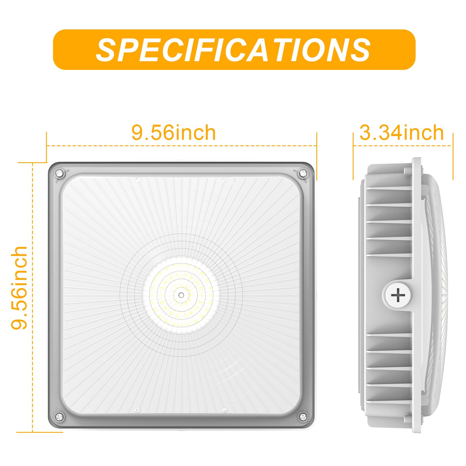 SEMSMOKS LED Canopy Lights Outdoor, Super Bright 75W 9750LM Garage Ceiling Lights, Easy to Install, IP65 Waterproof, 5000K Daylight Canopy Lights 10x10 for Gas Stations Carports and Stairwell (2Pack)