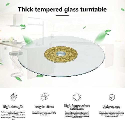 50-110cm Tempered Glass Lazy Susan Turntable, Dining Table Centerpiece Large Tabletop Rotating Tray, Round Tabletop Rotating Serving Tray (Size : 110cm/43.3inch)