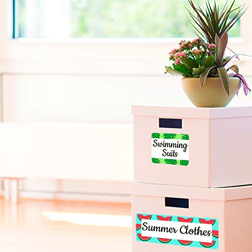 Lovable Labels Jumbo Write-on Storage Bin Label Stickers, 6 Blank Labels for Storage Bins Makes Organization and Storage Bins Labeling Quick and Easy. (Vibes, Jumbo)