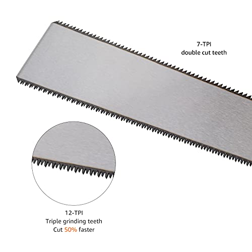 Amazon Basics 2-Piece Pull Hand Saw with Double Edge Blade Cutting For Woodworking - 9.5-inch & 13-inch