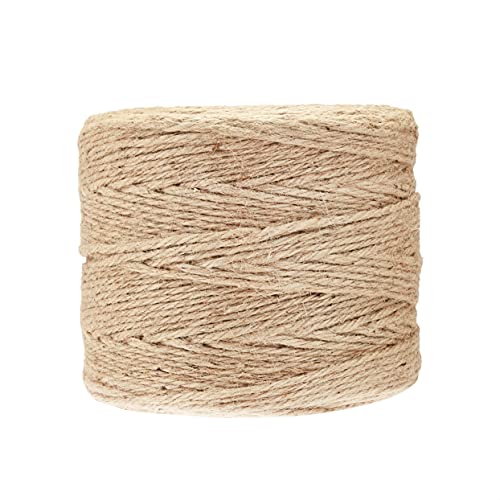 Amazon Basics All-Purpose Natural Jute Twine - #60 x 1425' Foot (2.5mm x 435m), Natural, 1 Pack