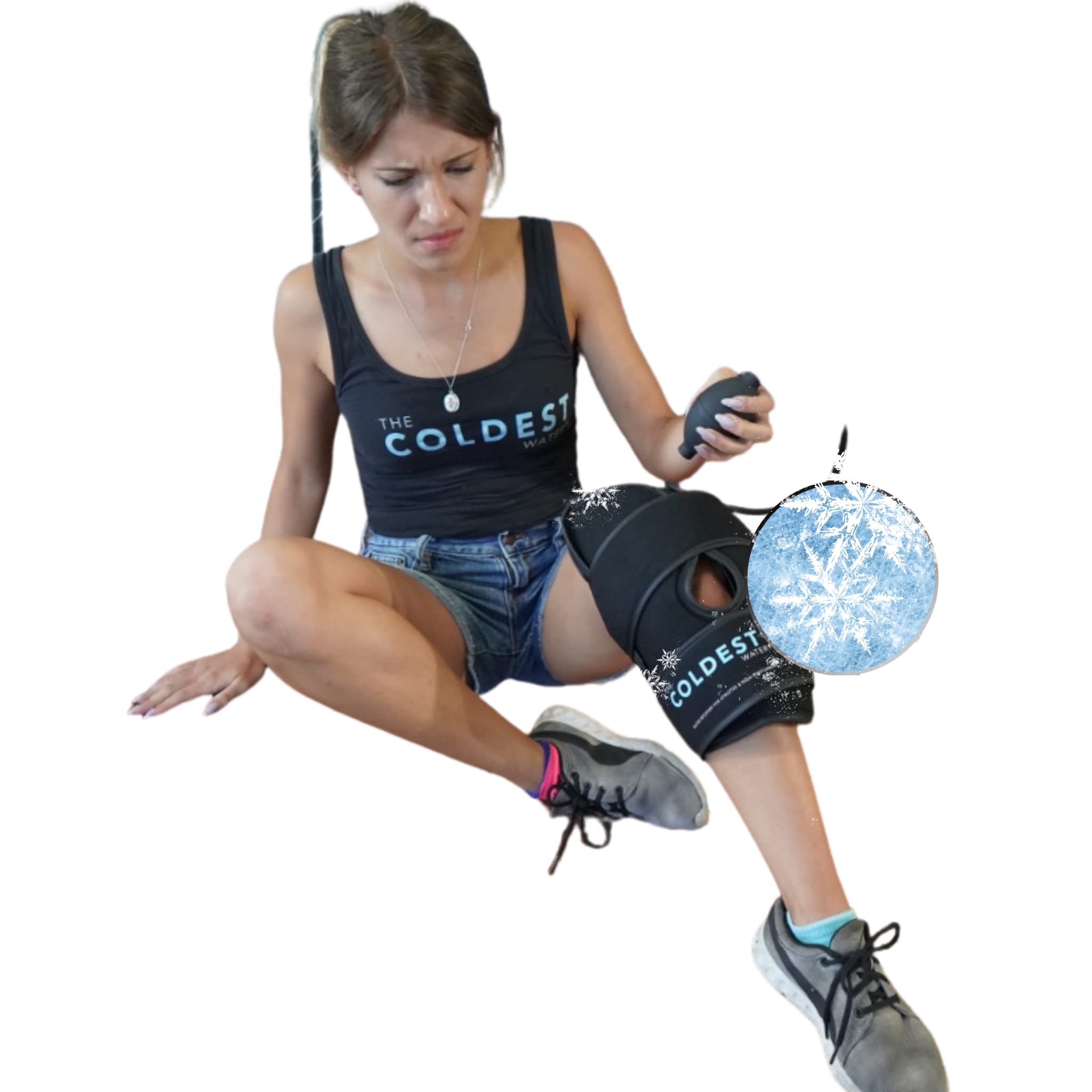 The Coldest Knee Ice Pack with Air Compression - Reusable Ice Packs Wrap for Targeted Cold Therapy - Knee Compression Sleeve for Knee Pain, Injury Recovery, Sprains, Swelling, & More