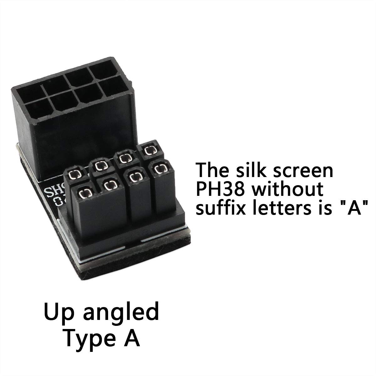 ZRM&E 8 Pin Graphics Card Power Supply 180 Degree Angled Adapter Steering Connector Up Angled for Desktops Graphics Card