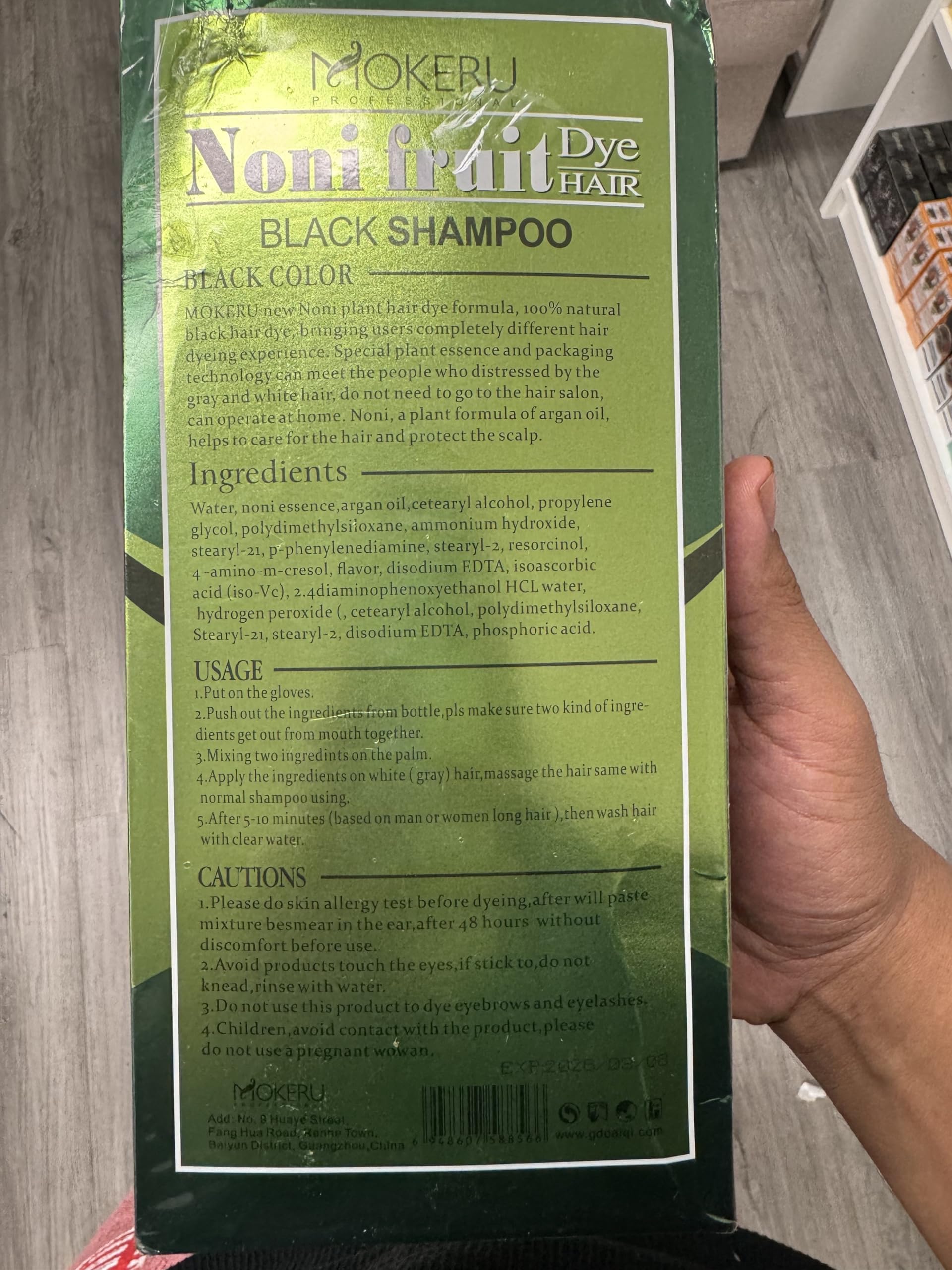 XINGYUSP Mokeru Organic Natural Fast Hair Dye, Only 5 Minutes Noni Plant Black Shampoo 500ml
