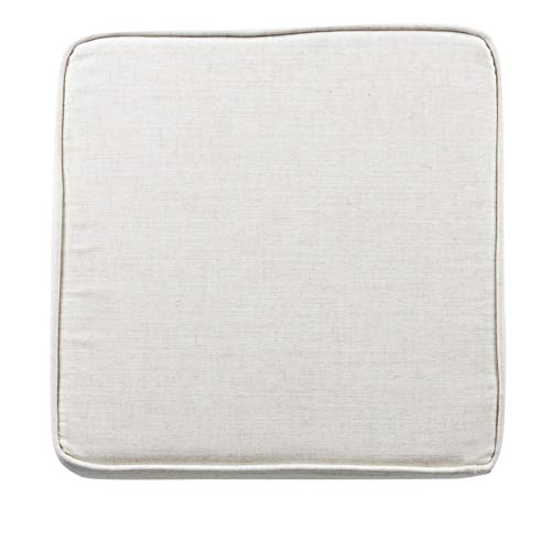 Homepop Home Decor | K7342-F2067 | Classic Square Storage Ottoman with Lift Off Lid | Ottoman with Storage for Living Room & Bedroom, Cream Woven
