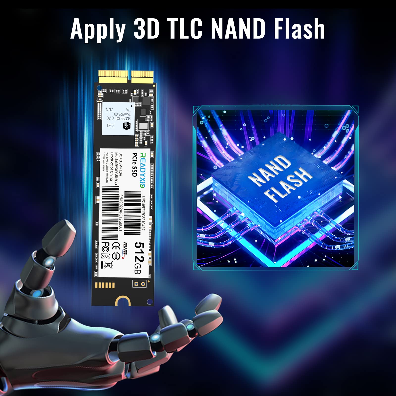512GB SSD PCIe NVMe 3D Gen3x4 TLC NAND Flash Hard Drive with A USB Bootable Installer for MacBook Air (2013-2015, 2017), MacBook Pro (2013-2015), iMac (2013-2019), Mac Pro (2013), Mac Mini (2014)