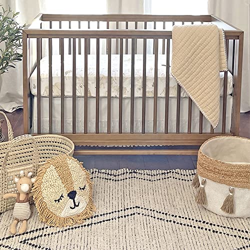 Crane Baby Soft Cotton Crib Mattress Sheet, Fitted Sheet for Cribs and Toddler Beds, Safari Animal, 28”w x 52”h x 9”d